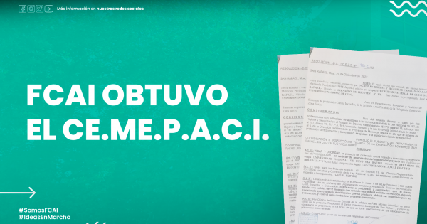FCAI obtuvo el CE.ME.P.A.C.I. - Facultad de Ciencias Aplicadas a la ...