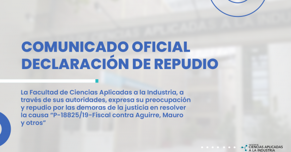 COMUNICADO OFICIAL. DECLARACIÓN DE REPUDIO. - Facultad de Ciencias ...